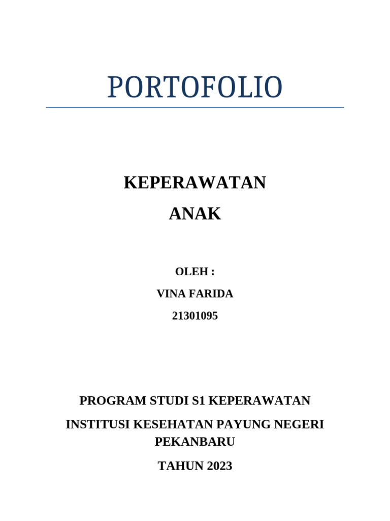 PORTOFOLIO kep anak | PDF