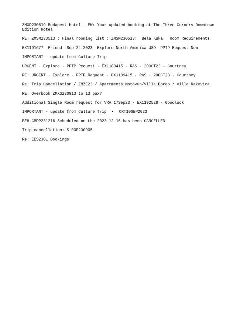 Travel Booking Updates & Cancellations | PDF