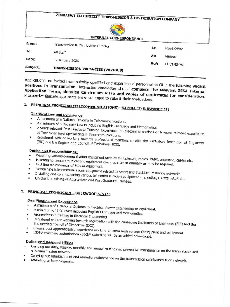 Transmission Jobs Advert | PDF