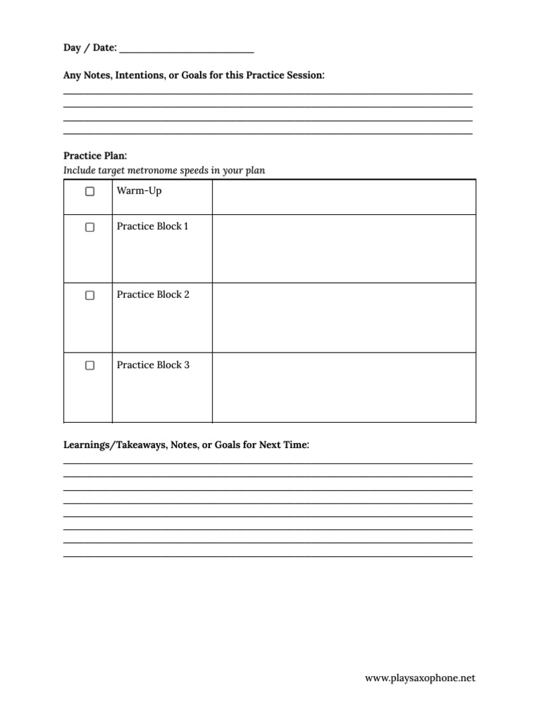 Practice Journal Template | PDF