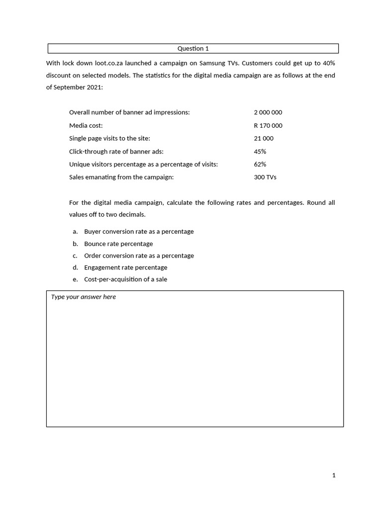 EBMA3725 Unit 8 Practical Discussion 2021 (Online) | PDF
