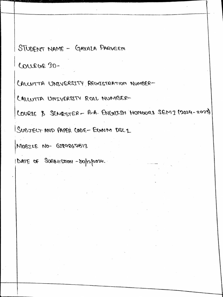 Name-Gazala Parveen, Semester 1, Dsc1 | PDF