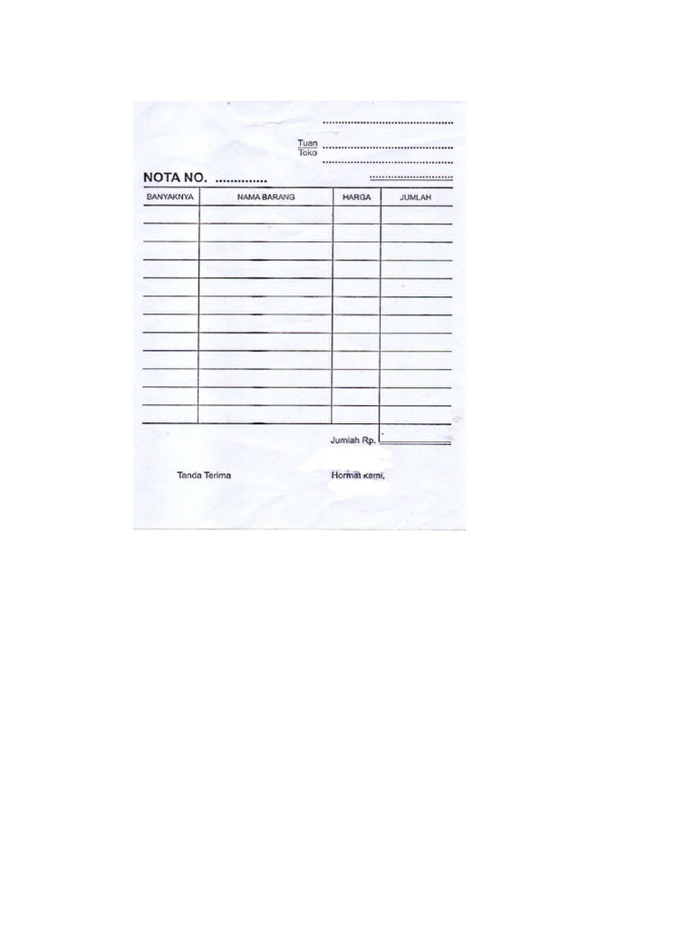 nota kosong kecil | PDF