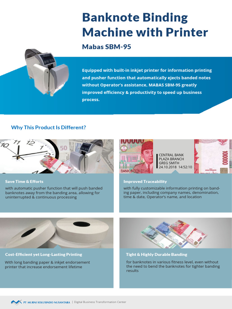 Brošura Mabas - SBM-95 Za Pakovanje Pasica | PDF | Printer (Computing) | Paper