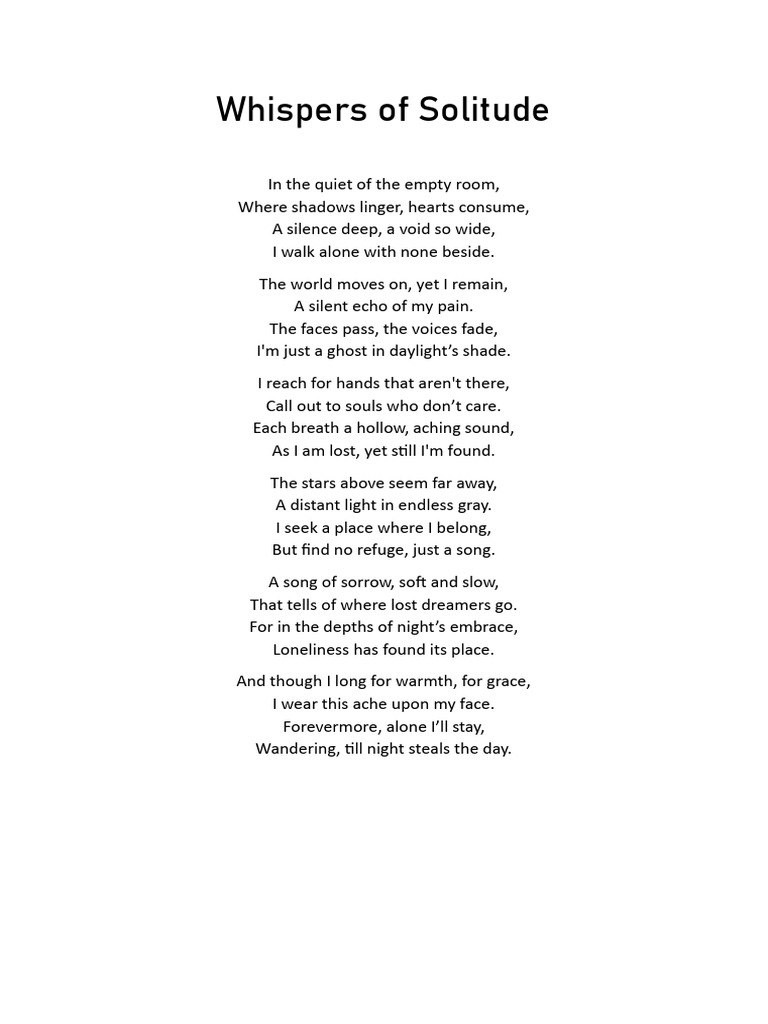 Whispers of Solitude_poem on Loneliness | PDF