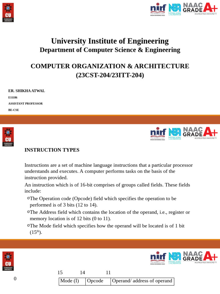 Lecture 1.2.3 (Instruction Types, Addressing Modes) | PDF | Input/Output | Central Processing Unit