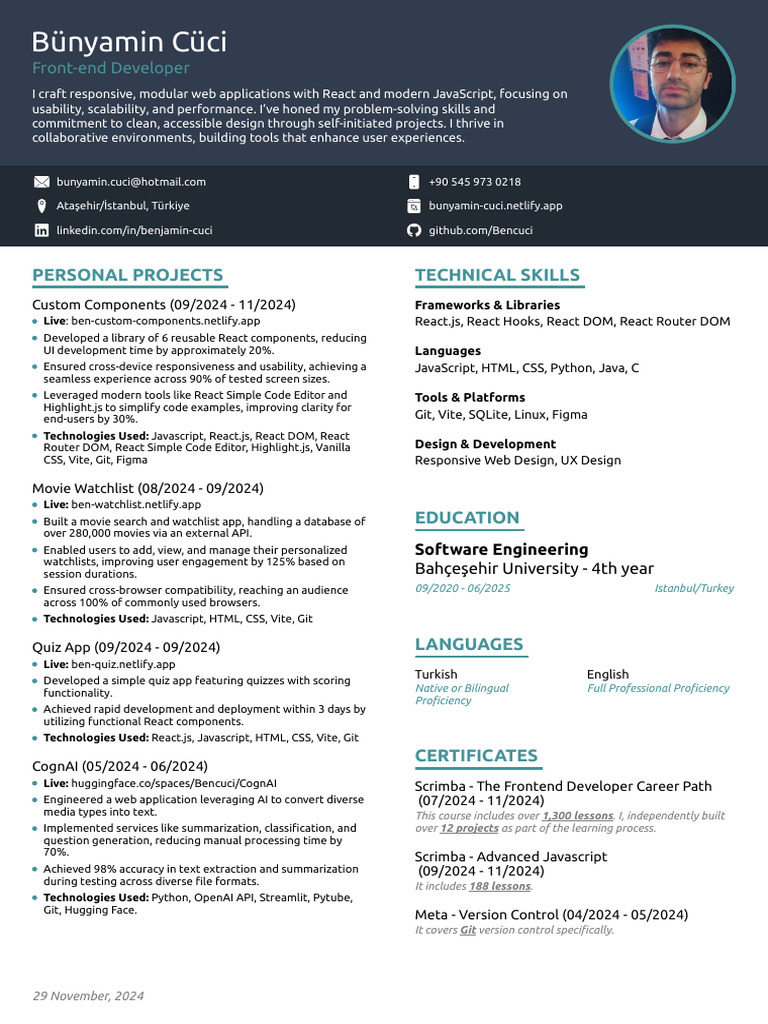 BunyaminCuci Resume | PDF | Java Script | Mobile App