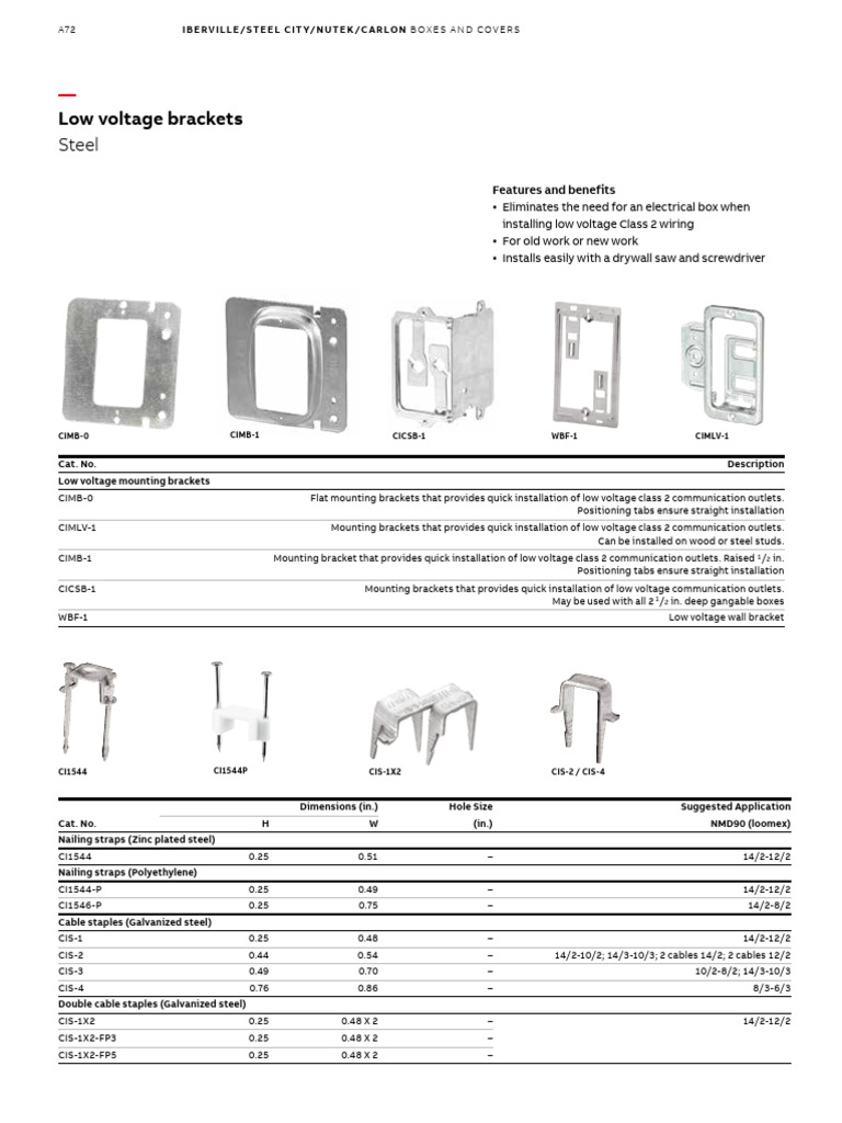 low-voltage-brackets | PDF | Electrical Wiring | Building Engineering
