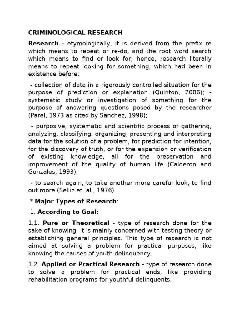Criminological Research Manual | PDF | Sampling (Statistics) | Methodology