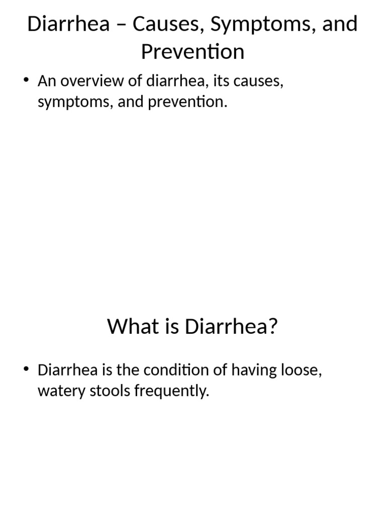 Complications and Prevention of Diarrhea | PDF