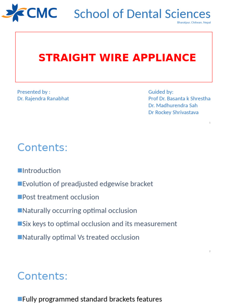 Evolution of Straight Wire Appliances | PDF | Orthodontics | Dentistry