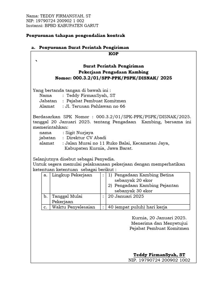 Lampiran 6 - Form SPP Dan Monitoring Jadwal Pengiriman Dan Pelaksanaan | PDF