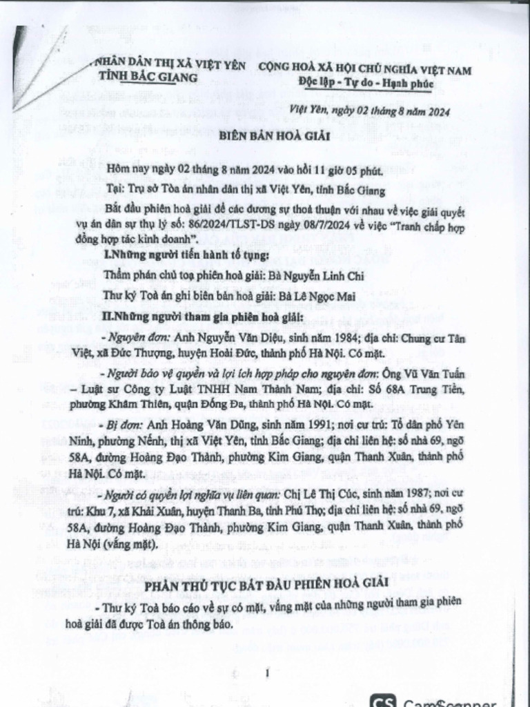 20240920_Biên bản hòa giải | PDF