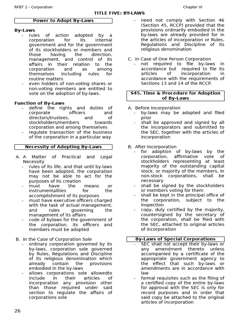 RFBT2 - Corporation (Title 5-6) | PDF | Proxy Voting | Board Of Directors