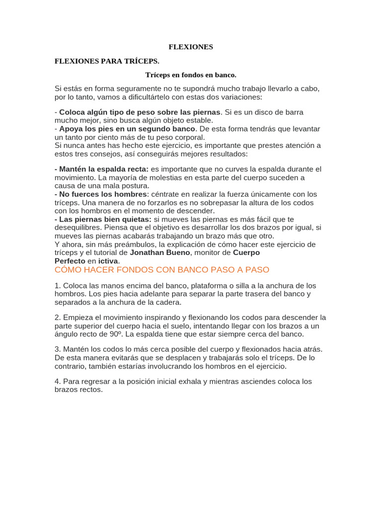 Guía de Flexiones para Tríceps y Bíceps | PDF | Codo