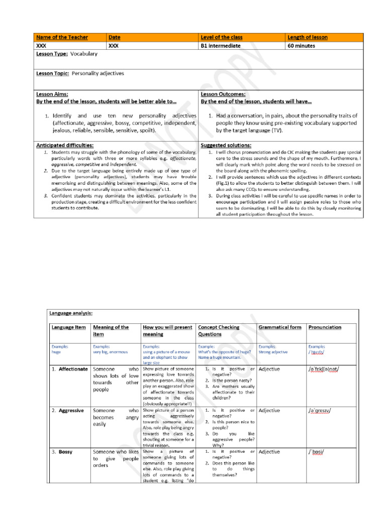 Example Lesson Plan | PDF