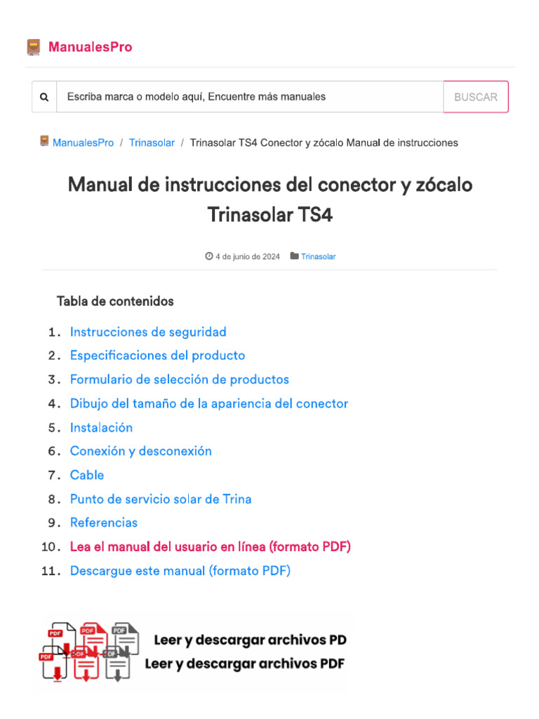Manual Conector Trina solar-TS4 | PDF