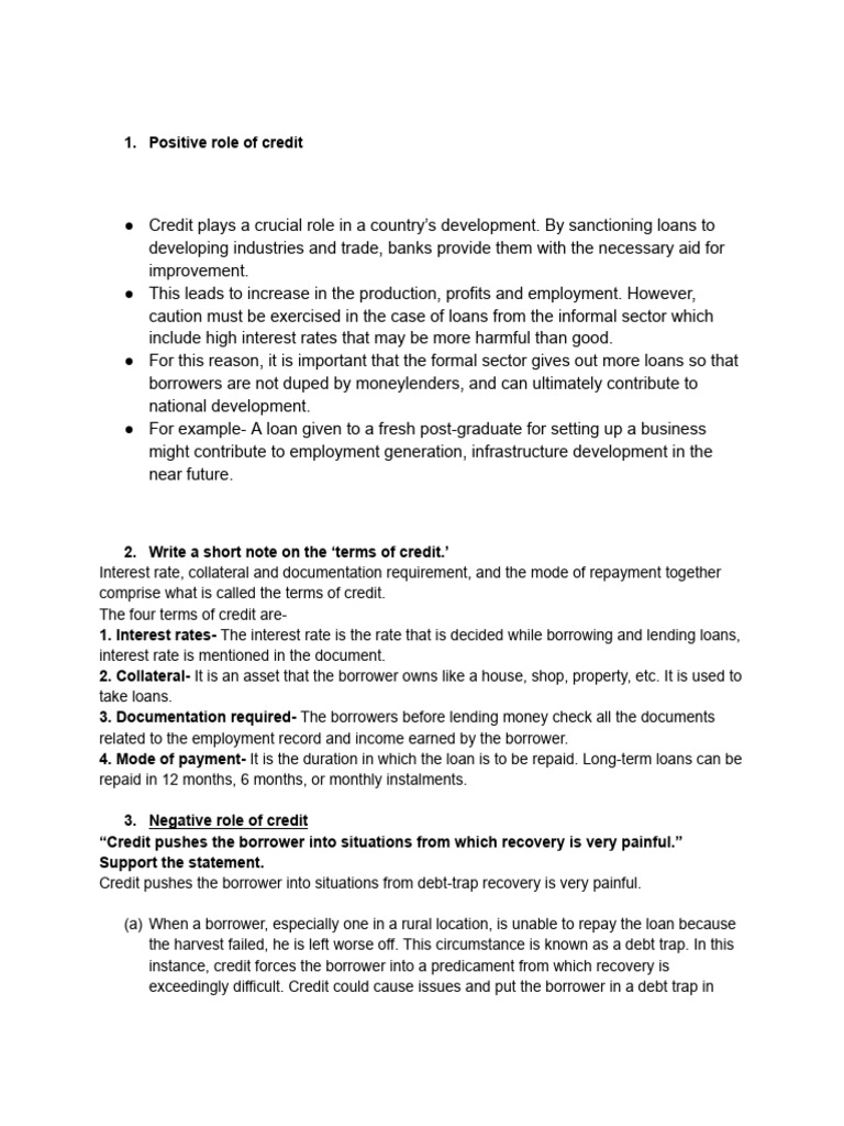 Impact of Credit on Development and Debt | PDF | Loans | Credit