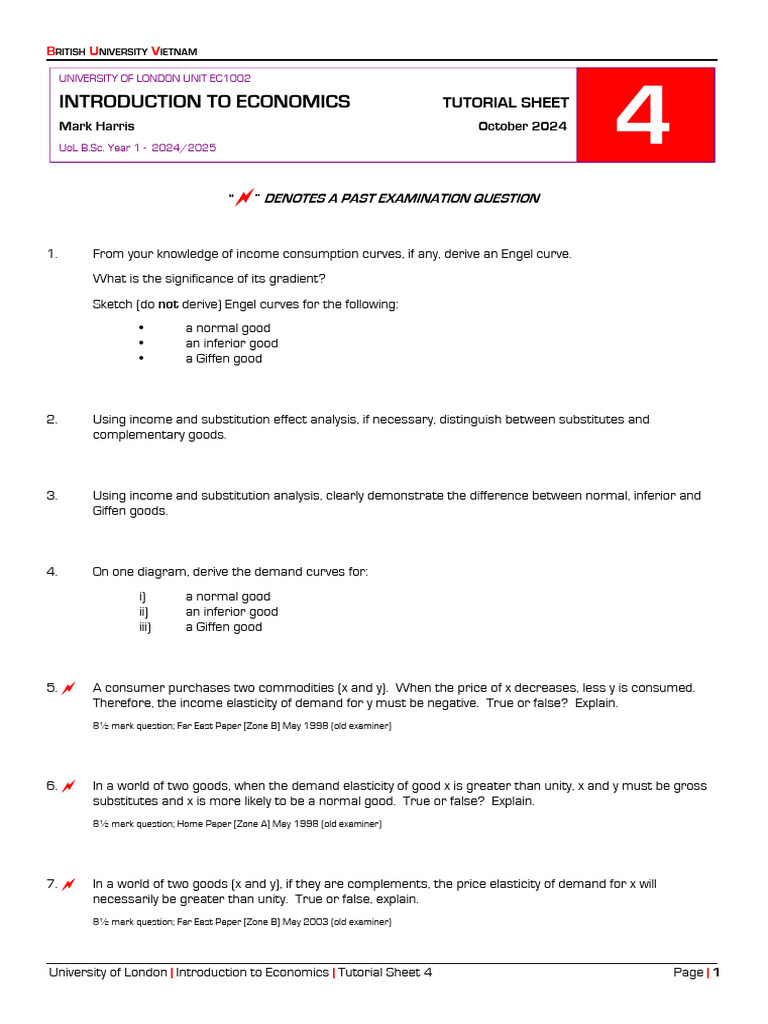 Economics Tutorial: Engel & Demand Curves | PDF | Demand | Economics