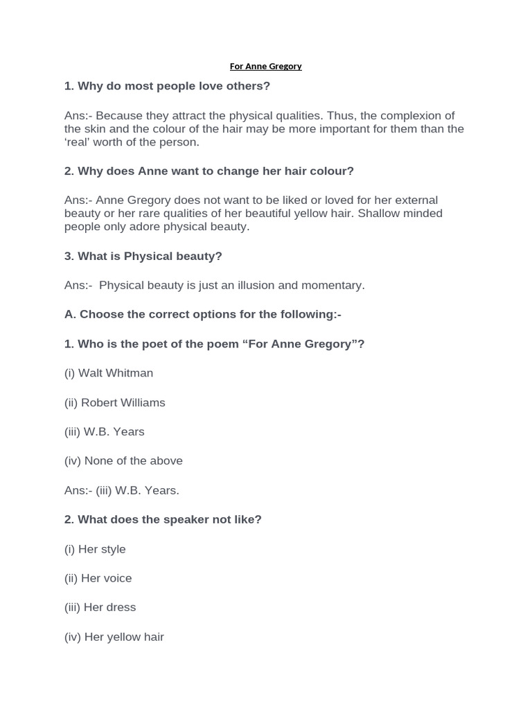 For Anne Gregory | PDF