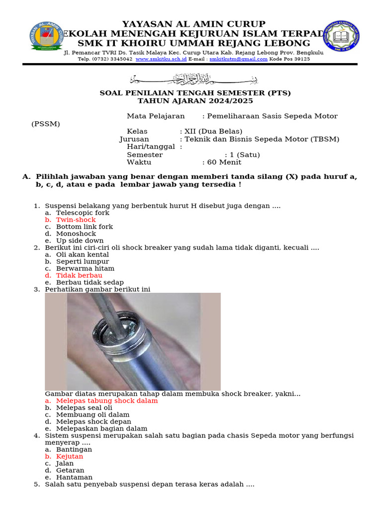 SOAL Pssm 12 tbsm | PDF