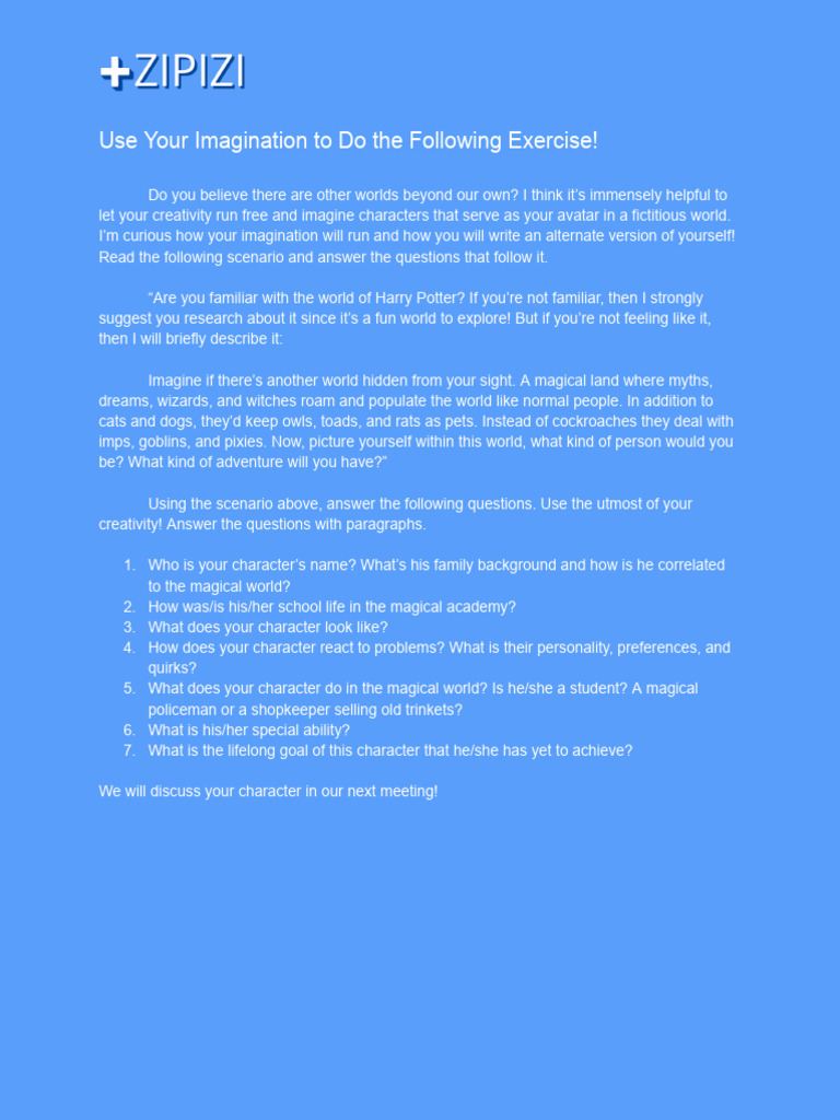 Creative Writing Exercise | PDF