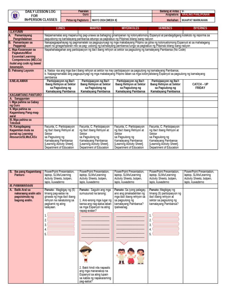 G5 Q4W8 DLL AP (MELCs) | PDF