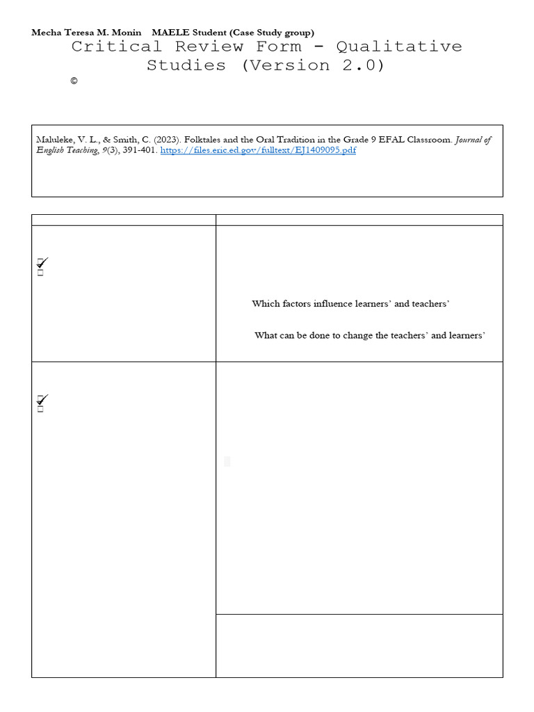 Monin- Case Study Critical Review Form 1 out of 5 | PDF ... Monin- Case Study Critical Review Form 1 out of 5 | PDF ...