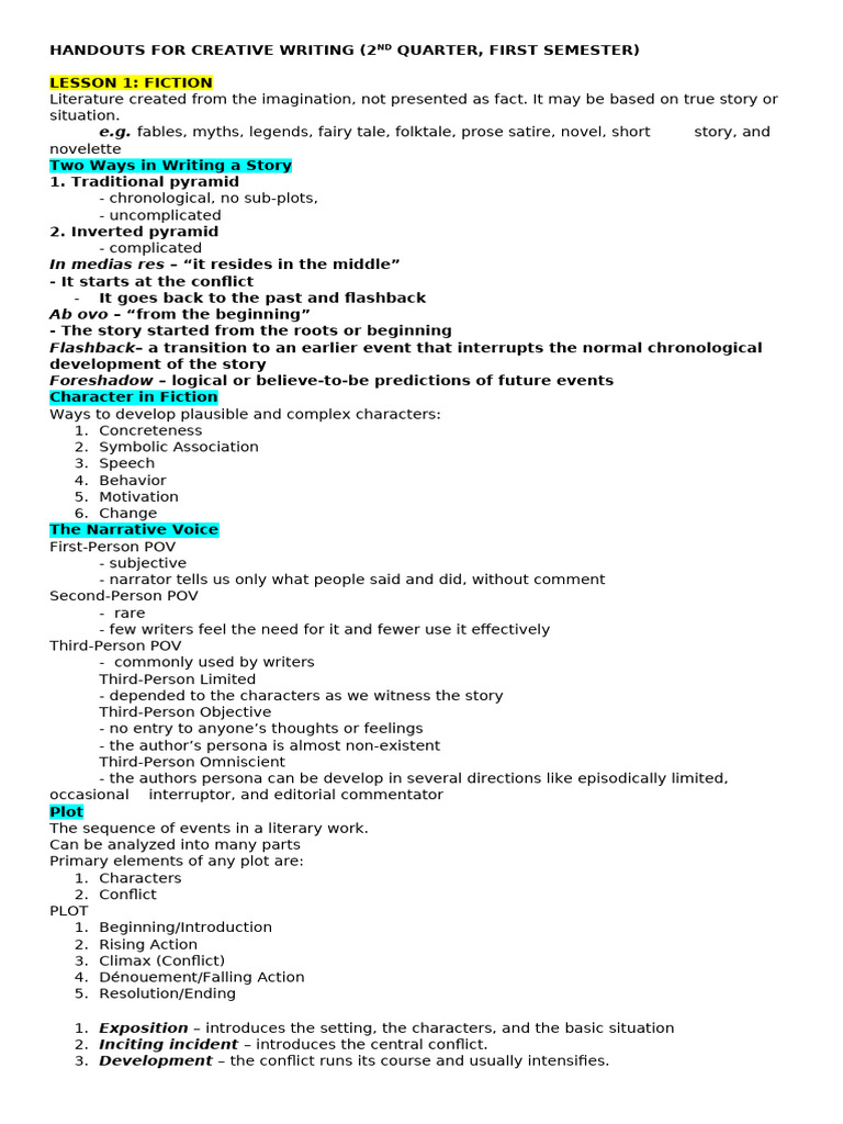 Handouts-for-Creative-Writing_2nd-Quarter | PDF | Intertextuality ...