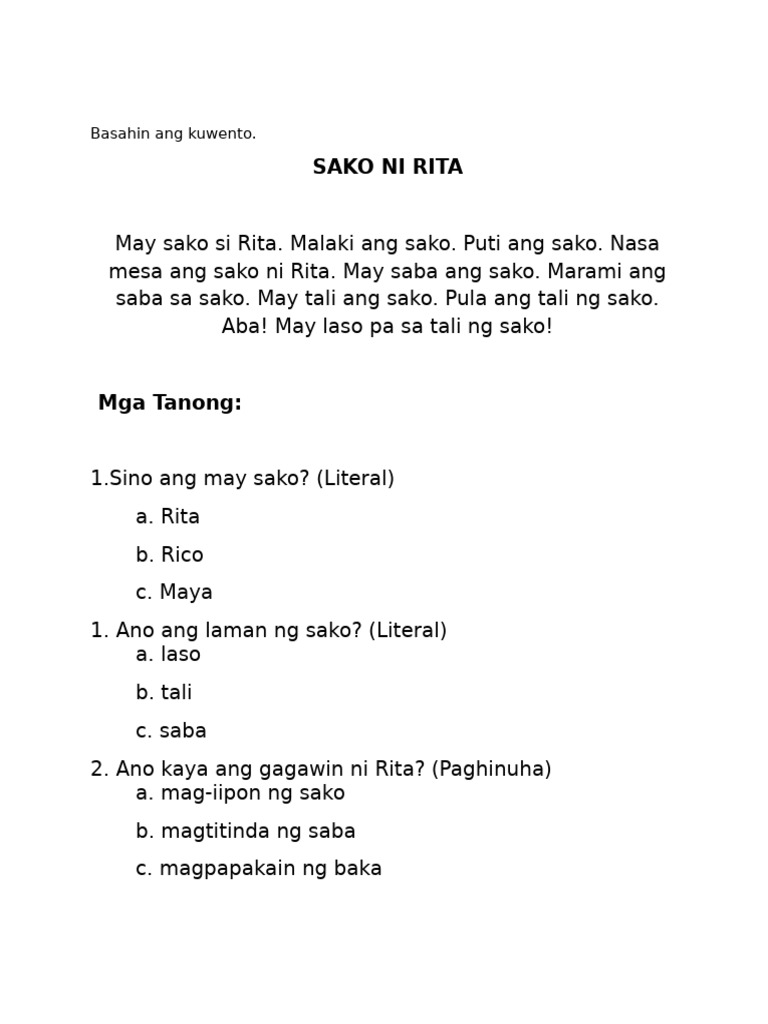 1 AND 2 BASAHON | PDF