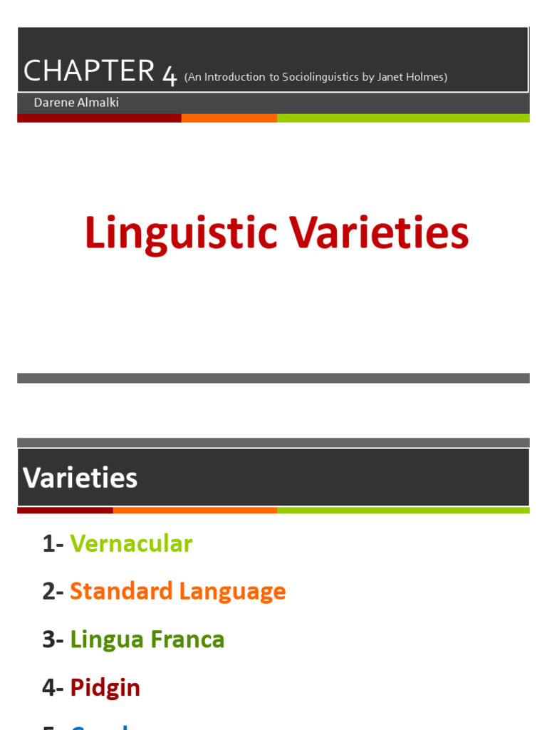 chapter_4_-_linguistic_varieties | PDF | English Language | Linguistics
