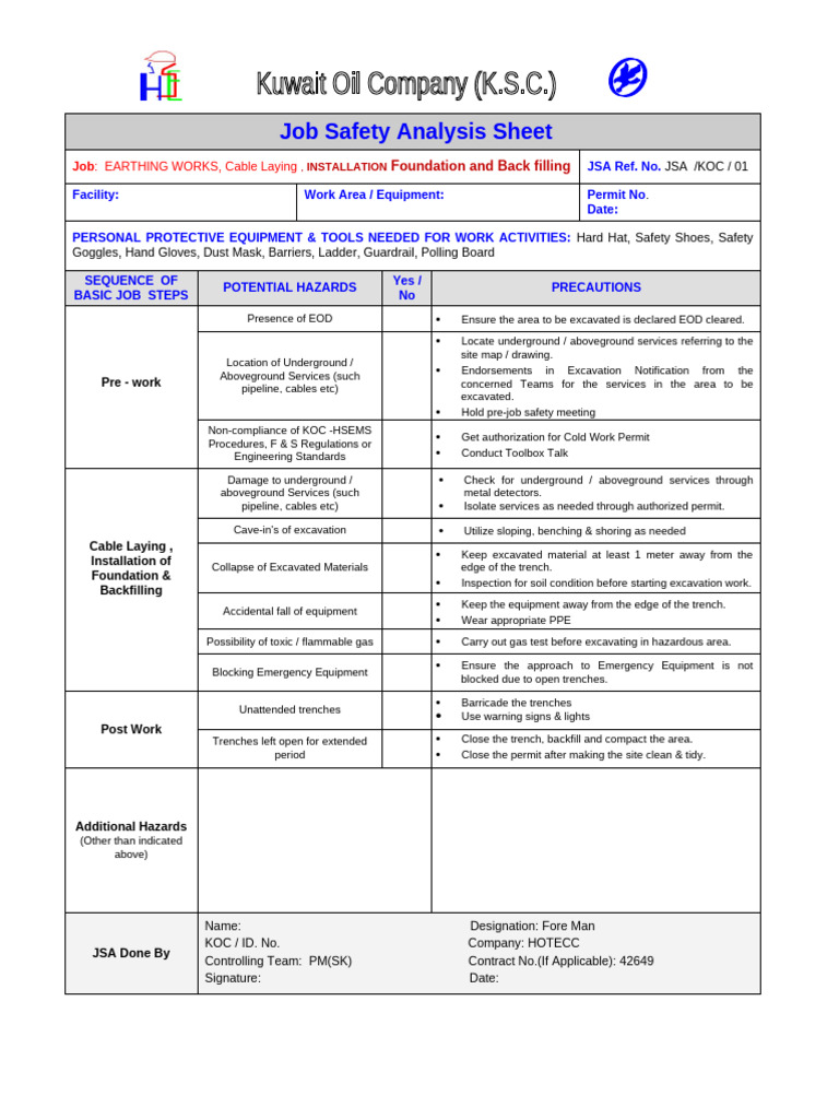 Jsa - Earth Works, Cable Laying Installation of Foundation and Back ...