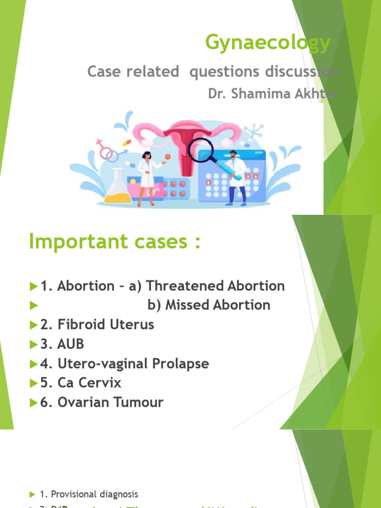 Gynaecology Case Study Guide | PDF | Miscarriage | Gynaecology