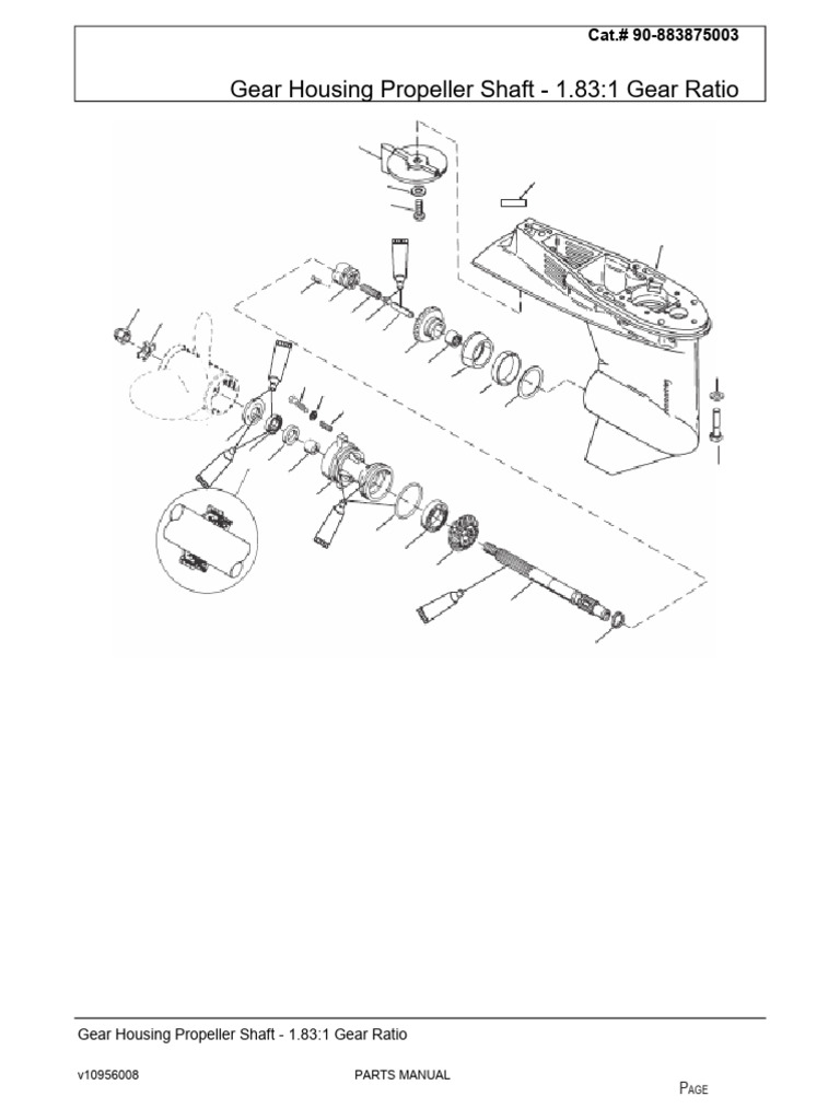 Gear Housing Propeller Shaft - 1.83 - 1 Gear Ratio | PDF | Gear | Propeller