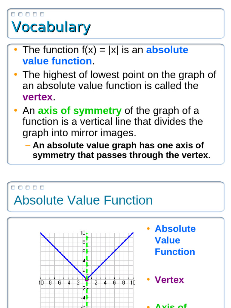 G11 Absolute value transformations lesson 2-5 | PDF | Cartesian ...