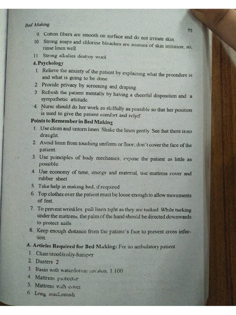 Bed Making Procedure | PDF
