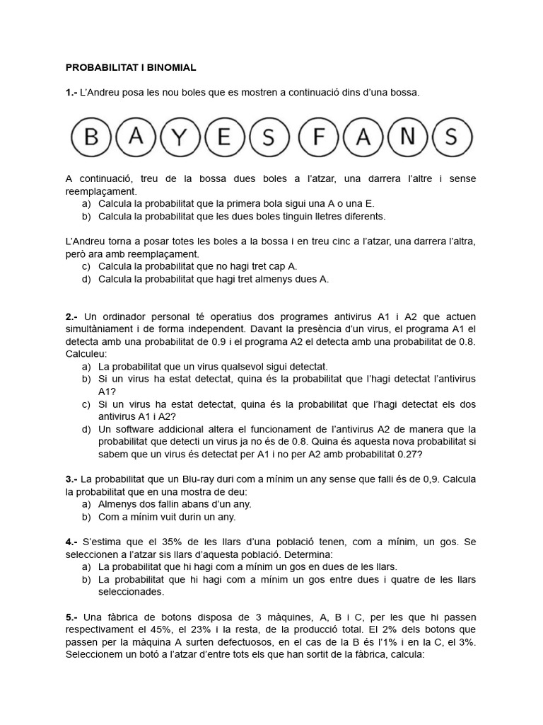 Probabilitat I Binomial | PDF