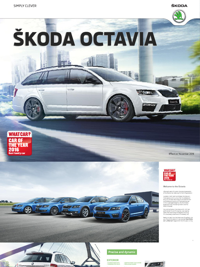 2016 Skoda Octavia Hatchback Estate | PDF | Headlamp | Trunk (Car)