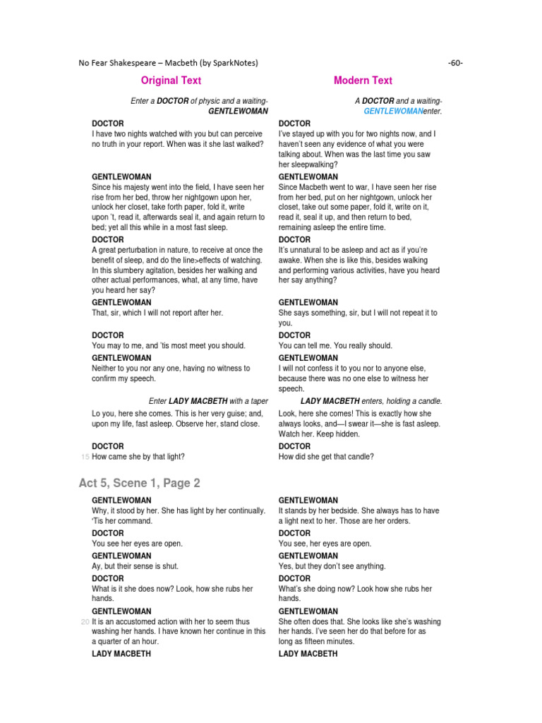 Lady Macbeth's Sleepwalking Scene | PDF | Macbeth | Shakespearean Tragedies