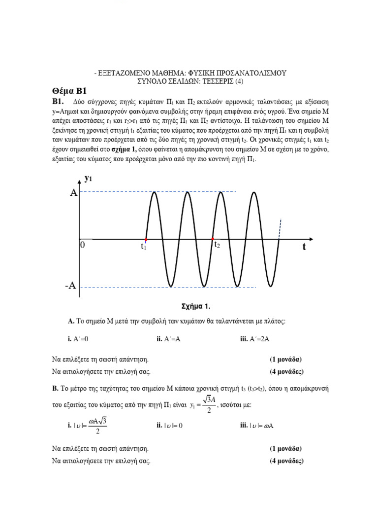 ΔΙΑΓΩΝΙΣΜΑ-ΦΕΒΡΟΥΑΡΙΟΣ 2024-ΚΥΜΑΤΑ ΜΕΧΡΙ LAPLACE final | PDF