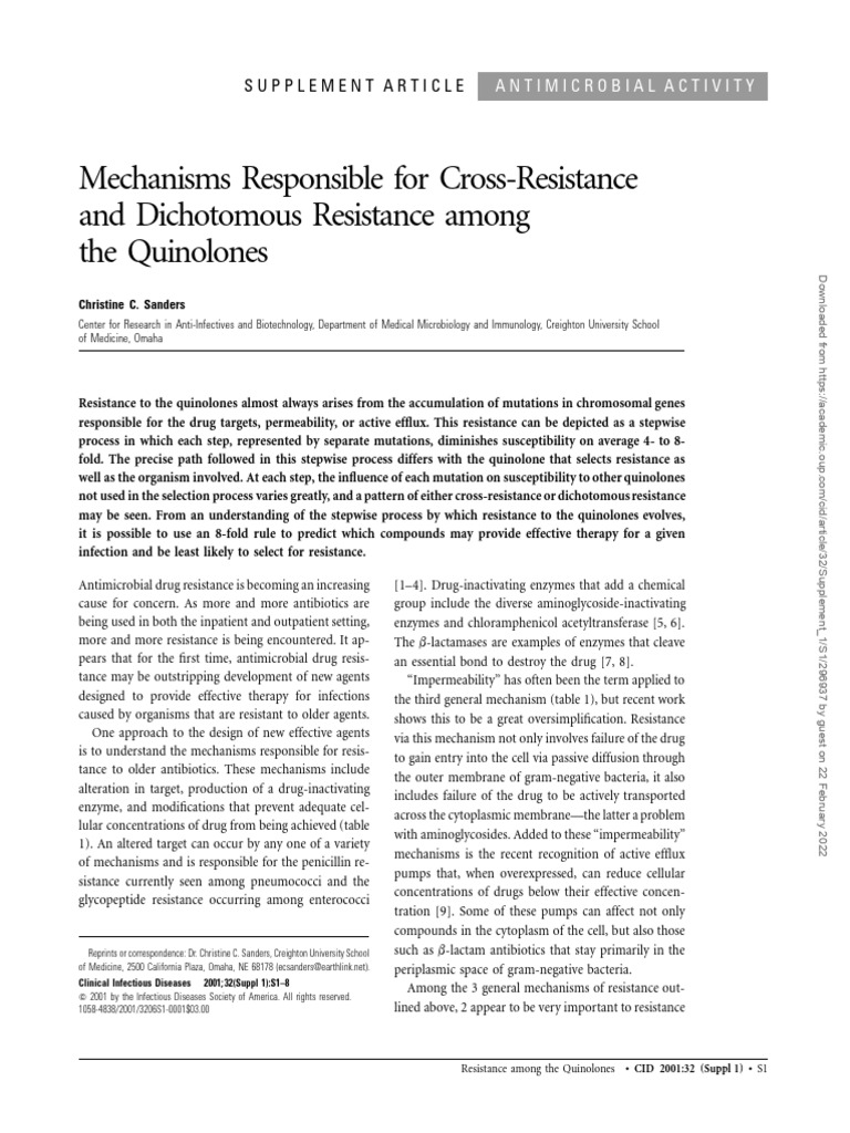 Mechanisms Responsible For Cross Resista | PDF | Antimicrobial ...