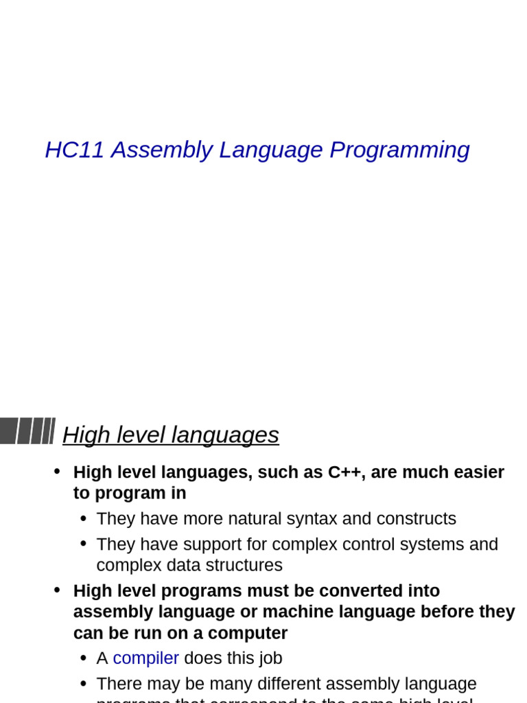 04-hc11AsmLang | PDF | Assembly Language | Computer Program