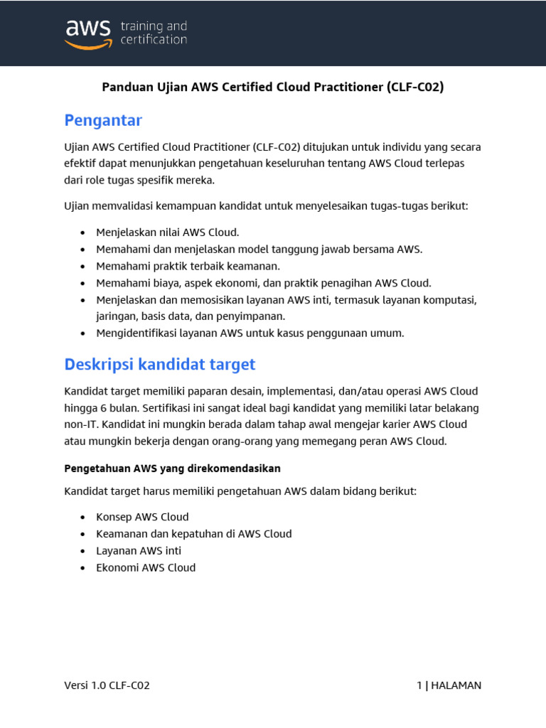 AWS-CCF CLF-02 - Exam-Guide (Version) | PDF