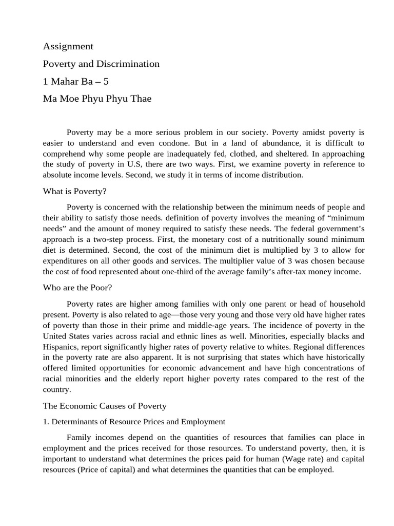 1724723293555_Poverty Assignment | PDF | Earned Income Tax Credit | Poverty