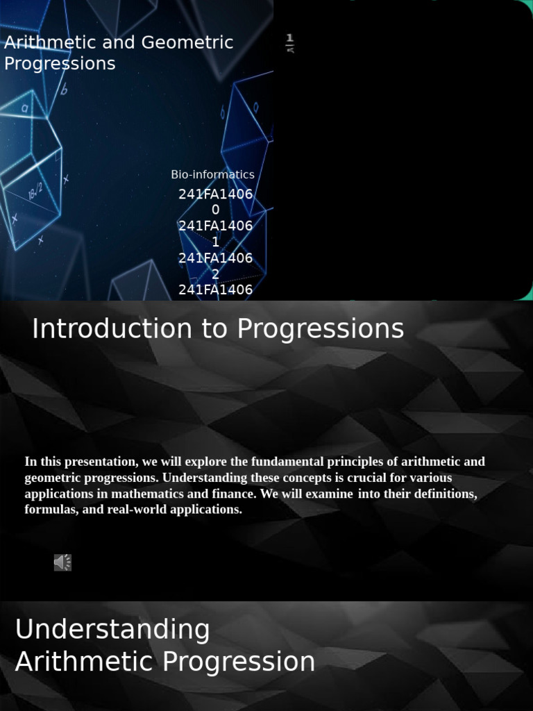 Arithmetic and Geometric Progressions | PDF | Bioinformatics ...