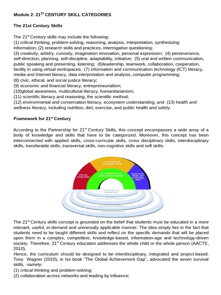 21st Century Skills Framework Overview | PDF | Educational Assessment ...