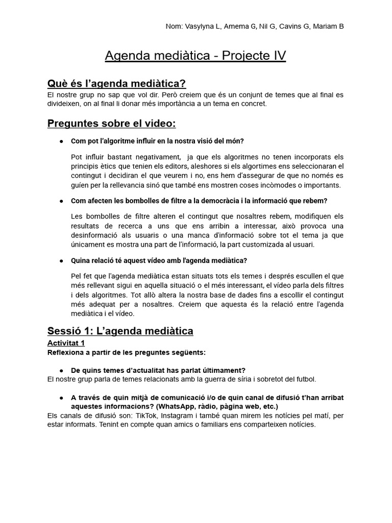Projecte 4 | PDF
