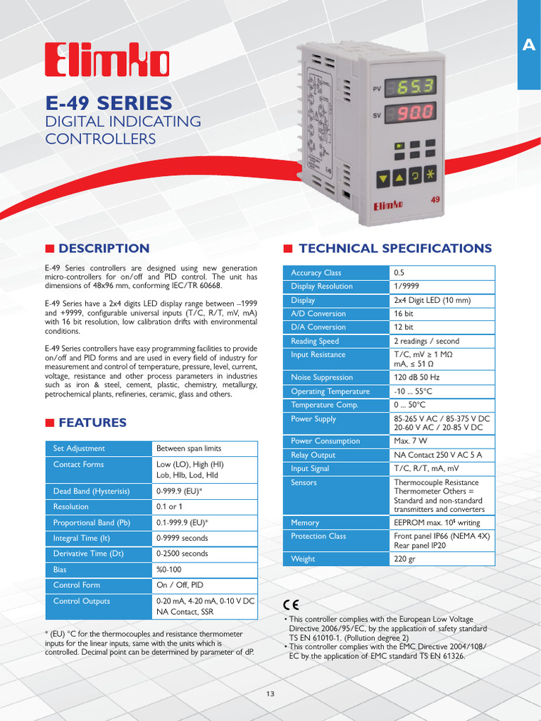 E-49 Series Digital Controllers Overview | PDF | Power Supply ...