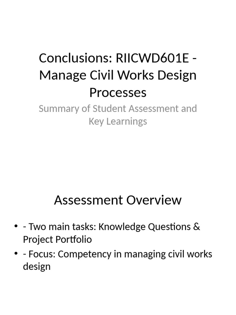 RIICWD601E_Conclusions_Presentation | PDF
