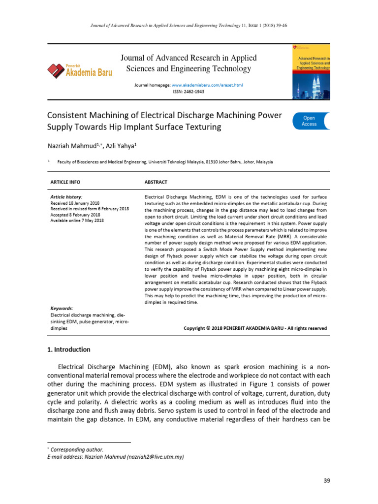 ARASETV11 - N1 - P39 - 46 - Consistent Machining of Electrical ...